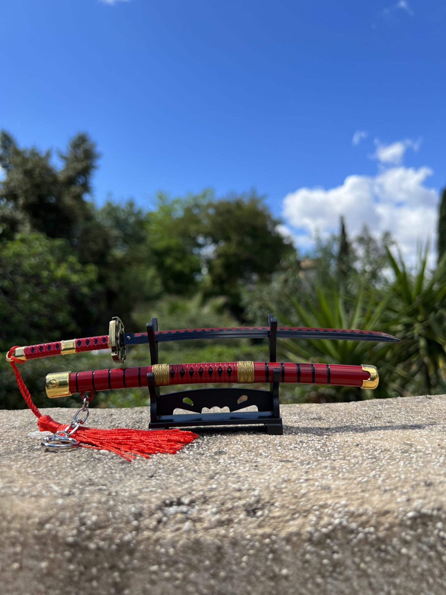 Mini Katana Sandai Kitetsu One Piece + Support | Katana Afilada